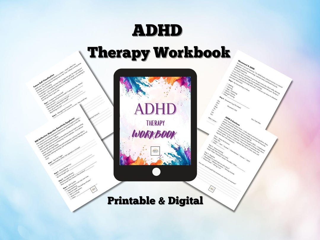 ADHD Therapy Workbook: Tools & Practices for Adults, Teens (PDF ...