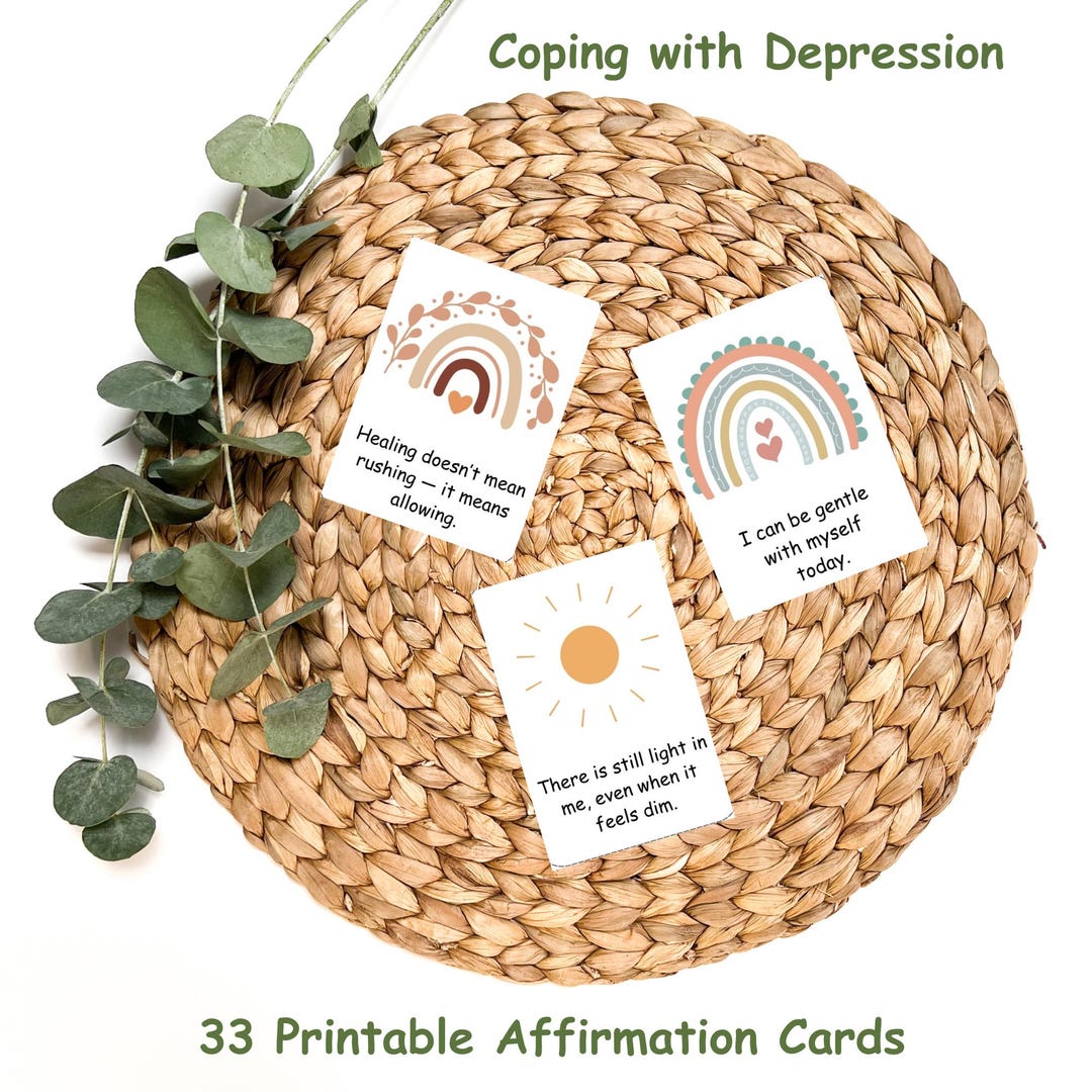 Printable Affirmation Cards for Depression, Coping With Depression ...
