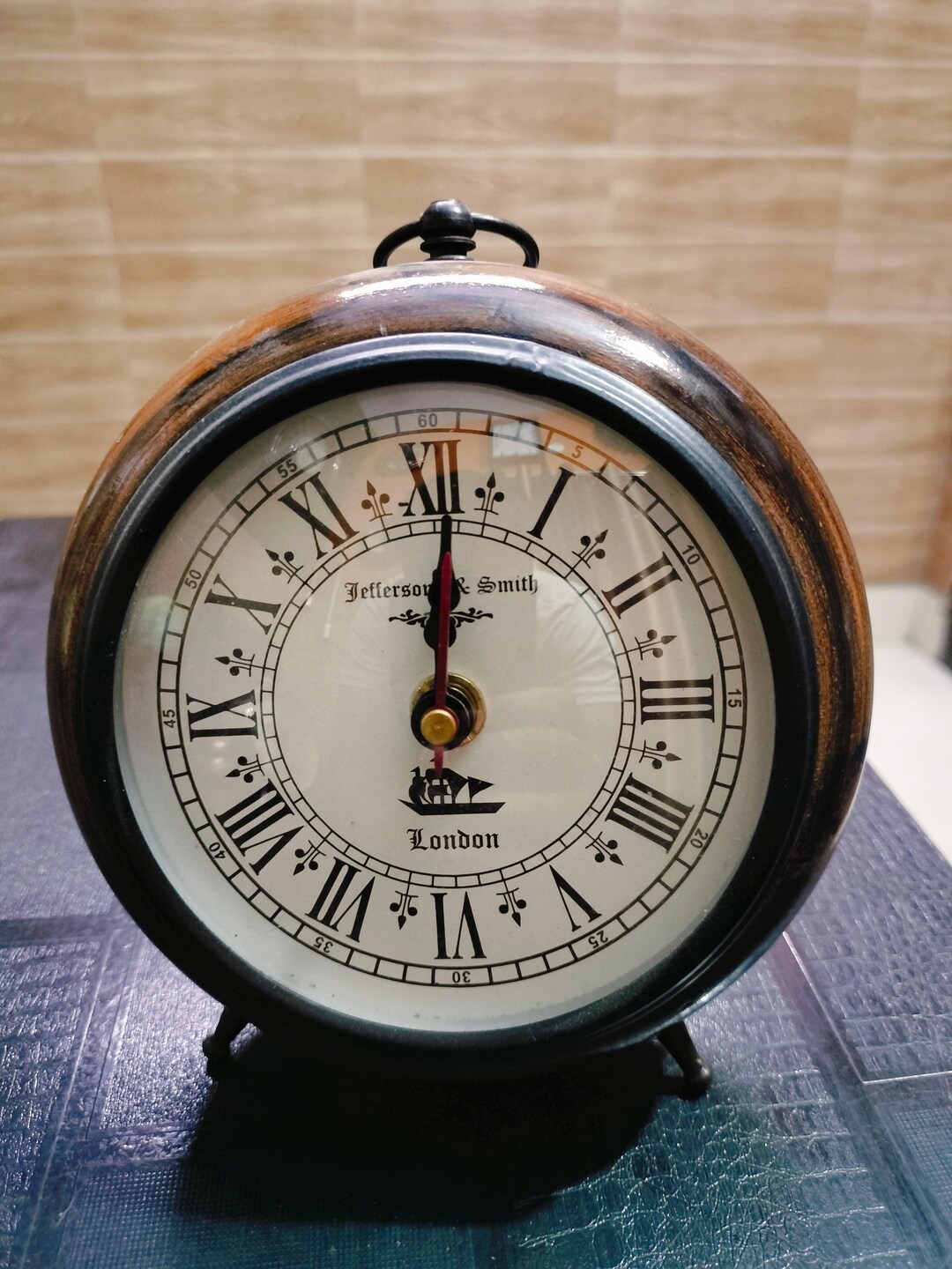 Handmade Wooden Clock, Office Desk Organization, Wooden Table Clock ...