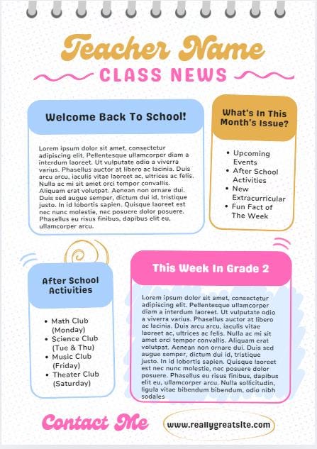 Editable Classroom Newsletter Template - Etsy