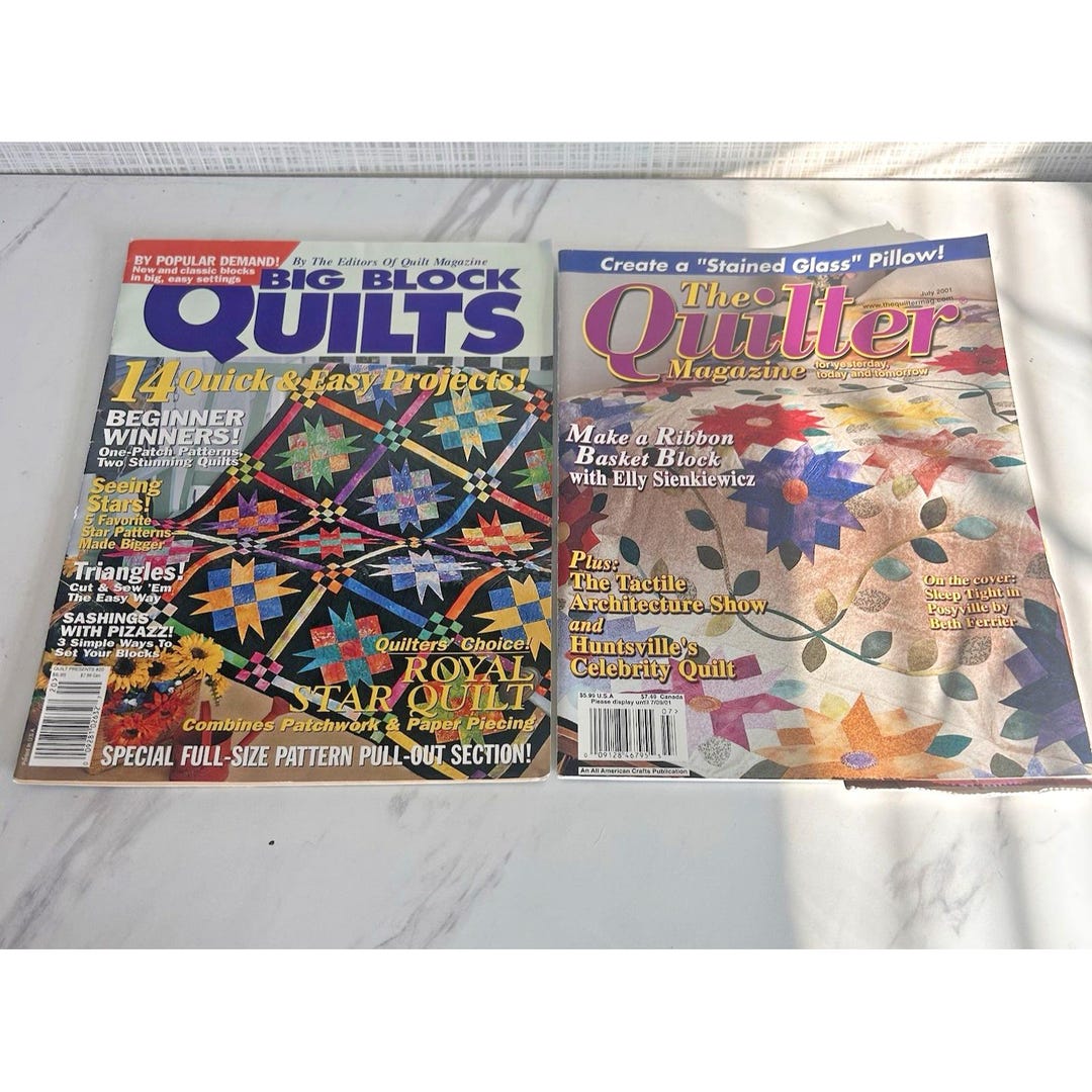 Vintage Quilting Magazines 2001 Lot of 2 the Quilter Magazines & Big ...