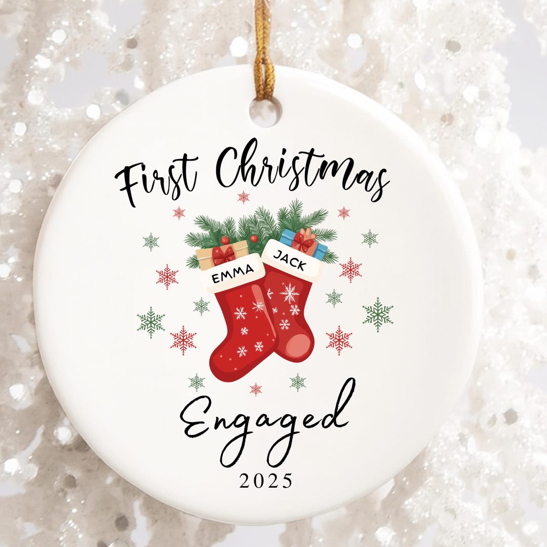 First Christmas Engaged Ornament, Engagement Gifts, 1st Christmas ...
