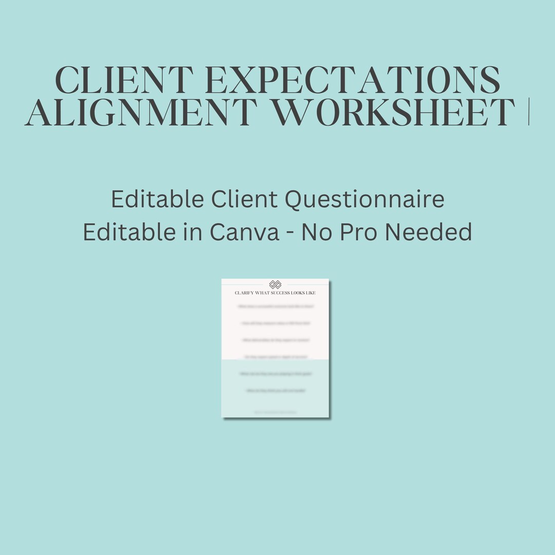Client Expectations Alignment Worksheet | Editable Canva Template for ...