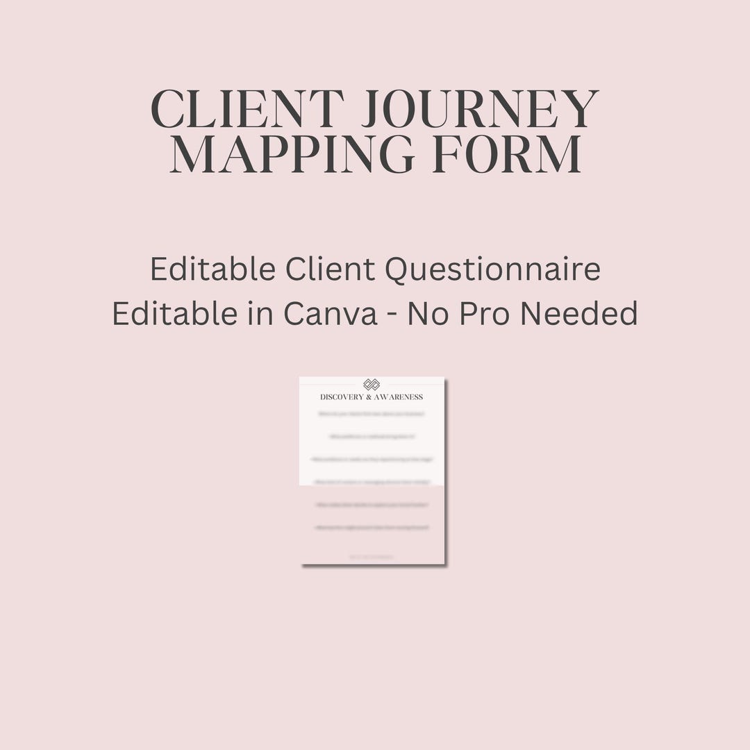 Client Journey Mapping Form | Canva Template for Coaches, Vas ...