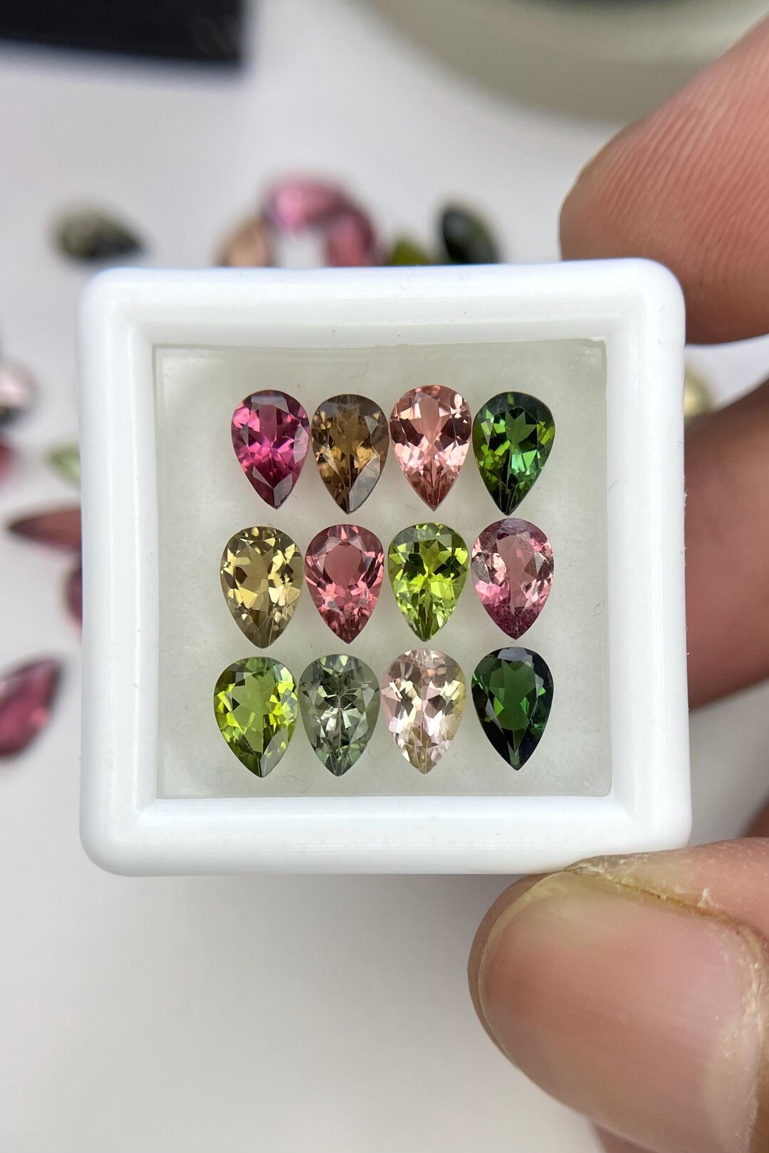 Multi Color Tourmaline Pear Cut Loose Gemstones – Faceted Jewelry ...
