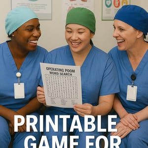 Printable Word Search Game, Operating Room Edition, Medical Word Puzzle ...