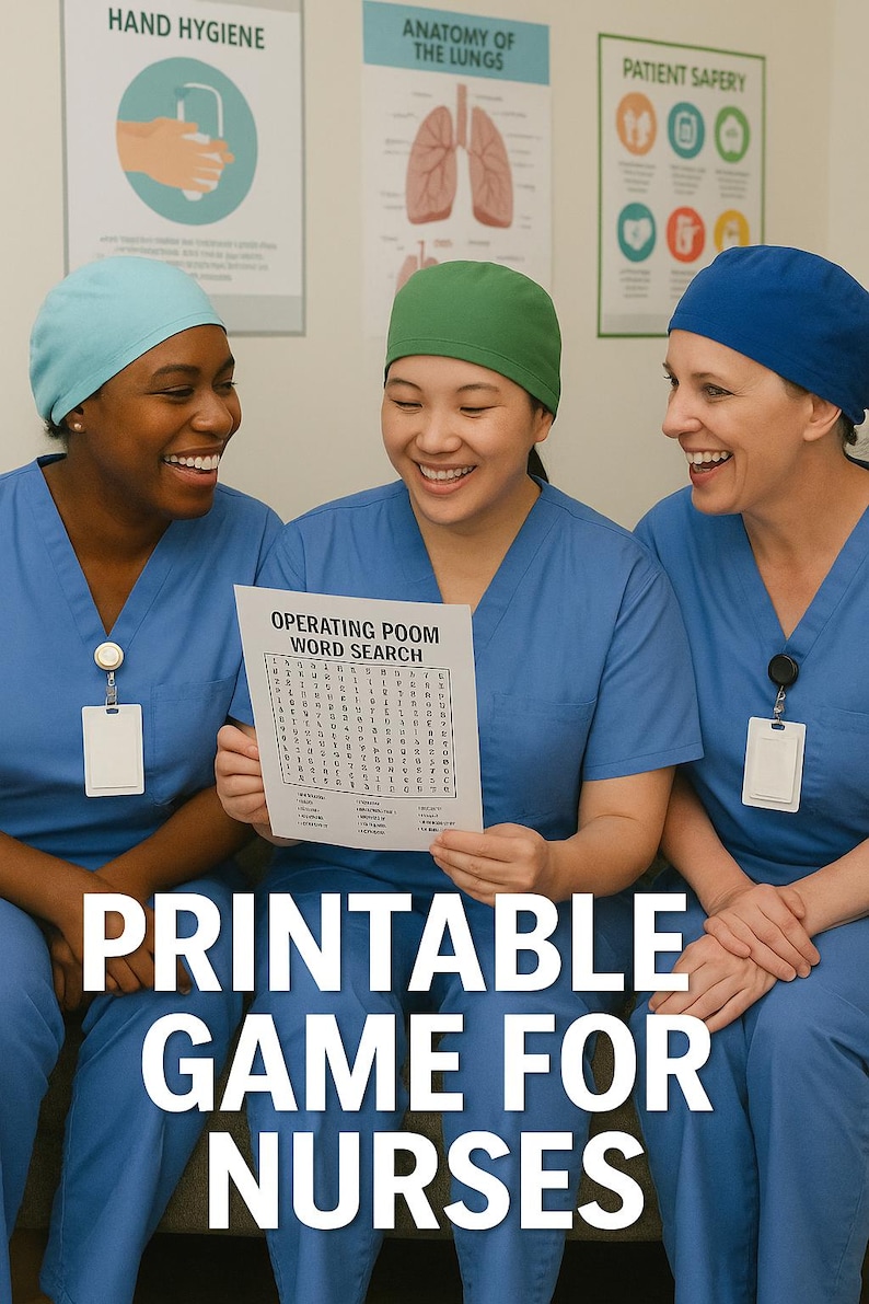 Printable Word Search Game, Operating Room Edition, Medical Word Puzzle ...