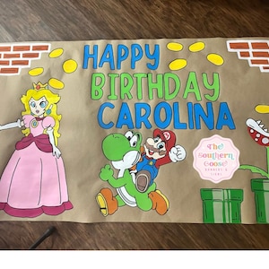 Mario Painted Birthday Banner - Etsy