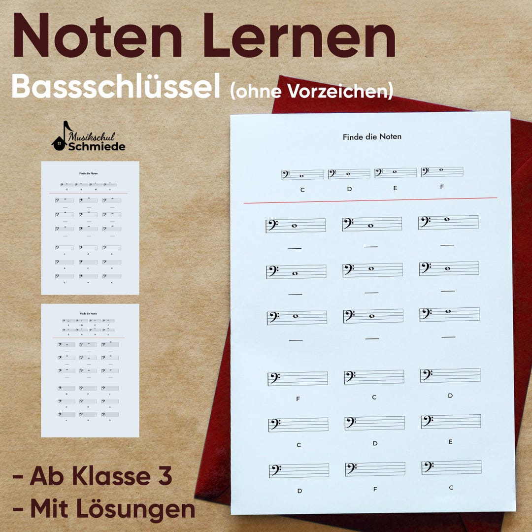 Find the Notes – Bass Clef | Music Worksheets PDF From Grade 3 - Etsy