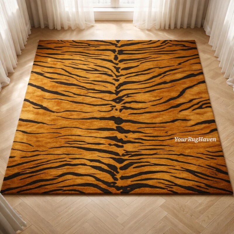 Tiger Stripe Wool Rug - Etsy
