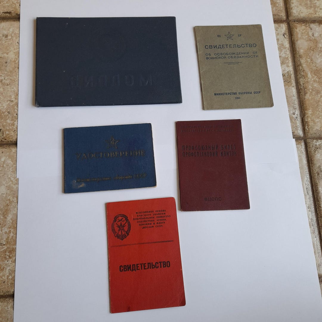 Set of 5 Vintage USSR Soviet Documents - Etsy