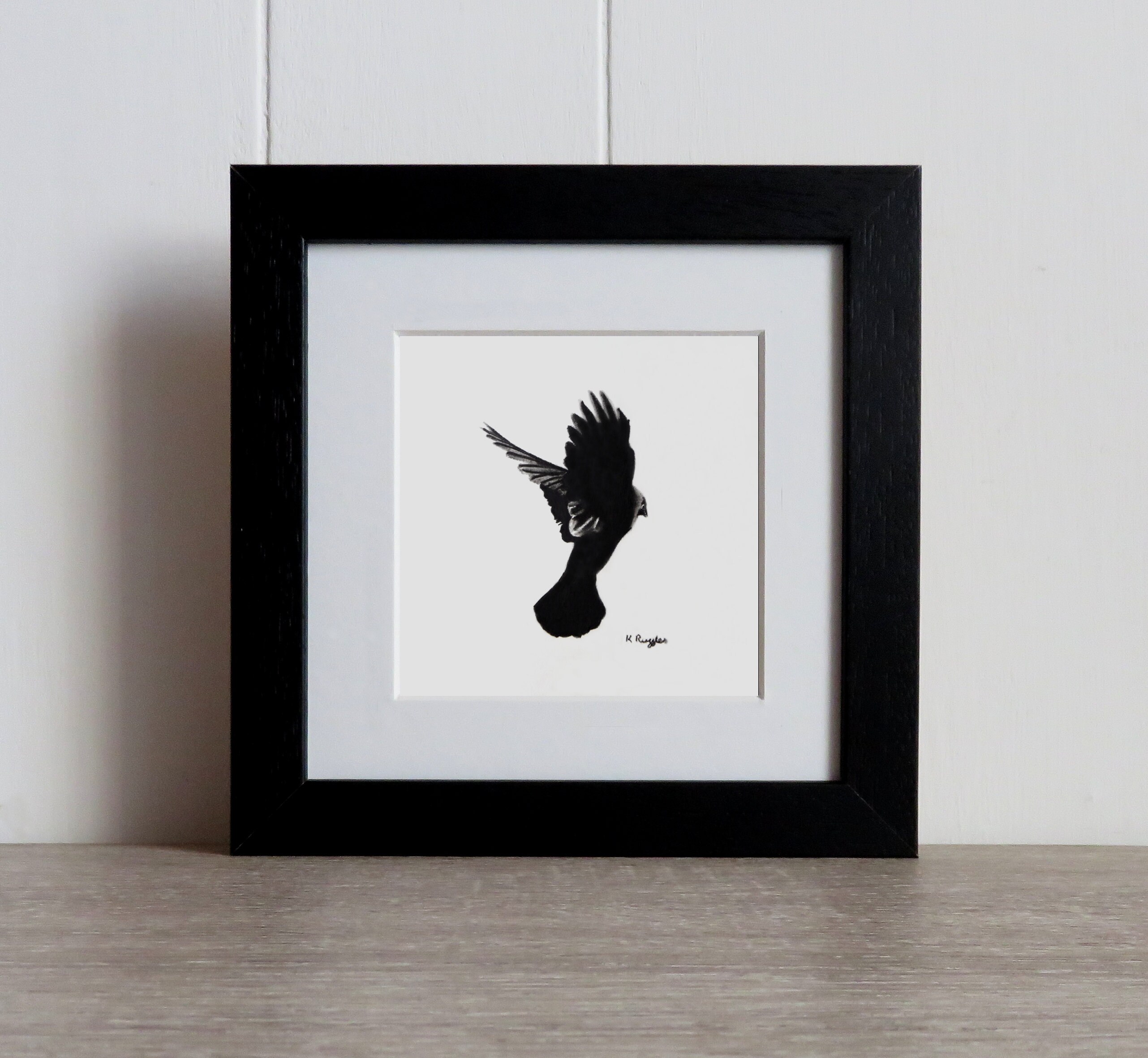 Jackdaw Original Charcoal Sketch, Crow Drawing, Original Art, Charcoal ...