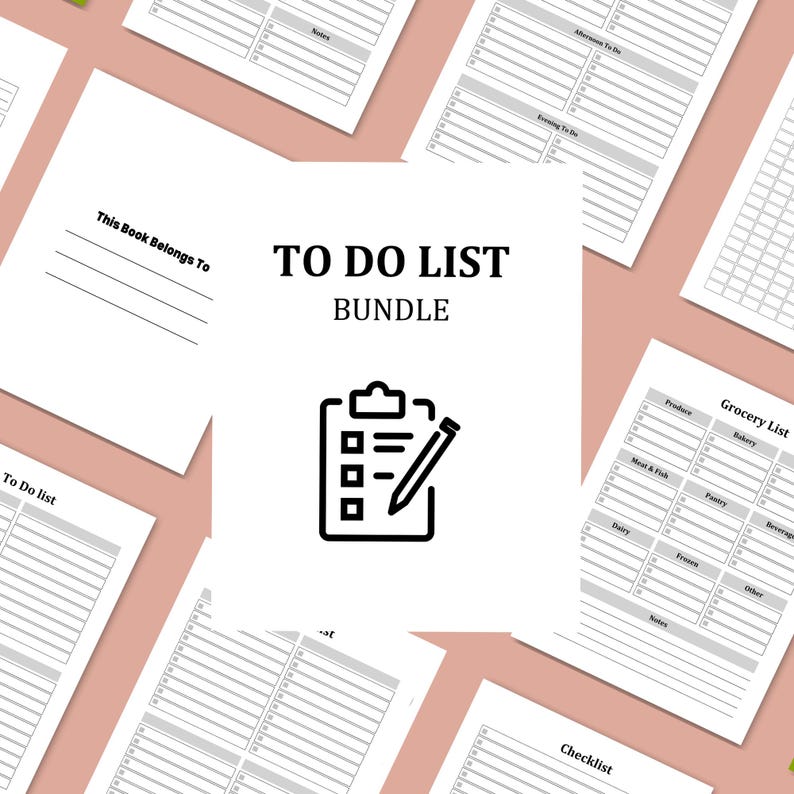 Printable To-do List Bundle: Daily & Weekly Planner (PDF Download) - Etsy
