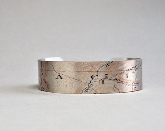 Indiana Map Cuff Bracelet Unique Gift for Men or Women - Etsy