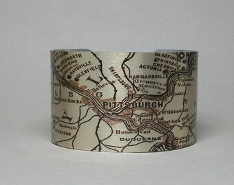 Virginia Cuff Bracelet Map Unique Gift for Men or Women - Etsy
