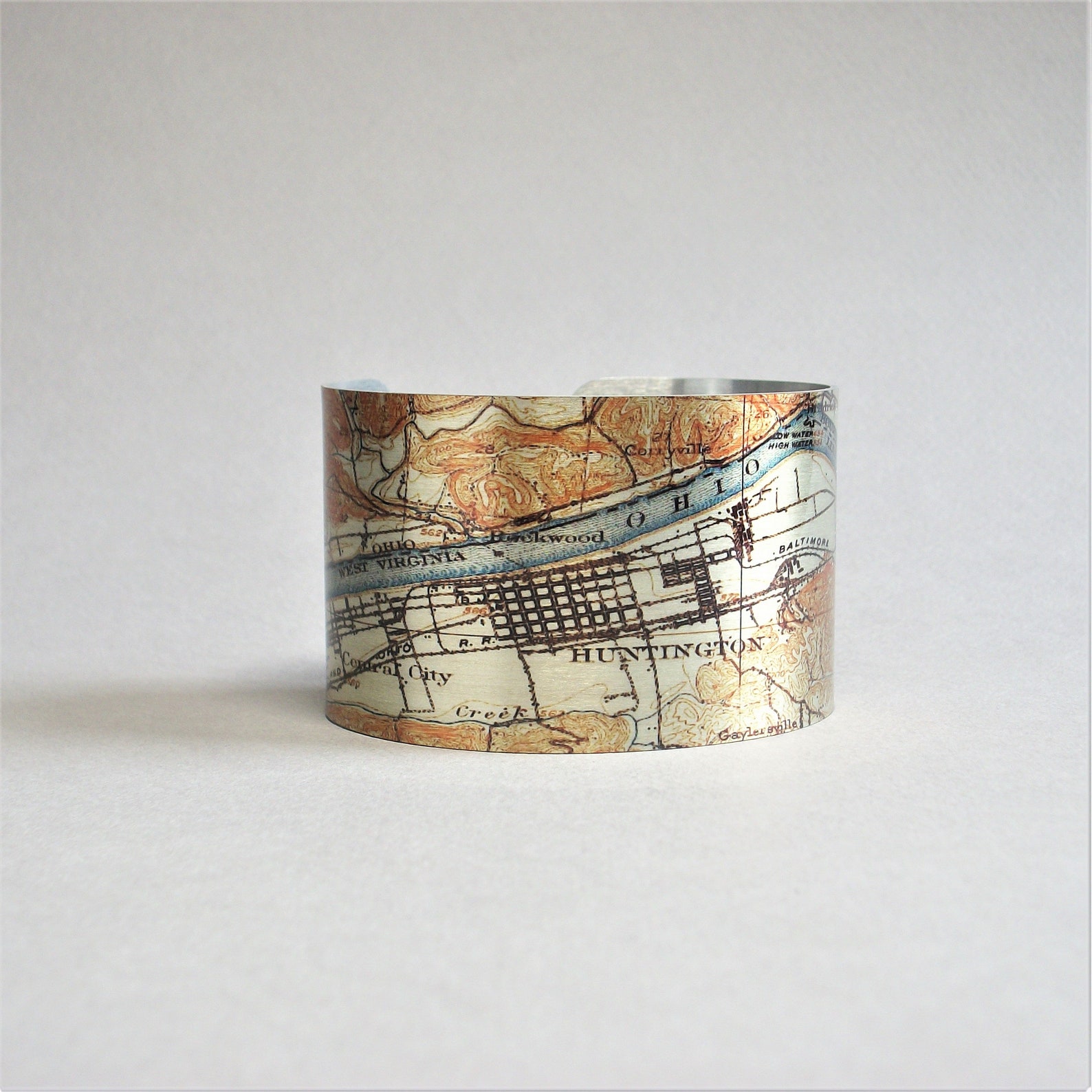 Huntington West Virginia Cuff Bracelet Unique Hometown Gift | Etsy