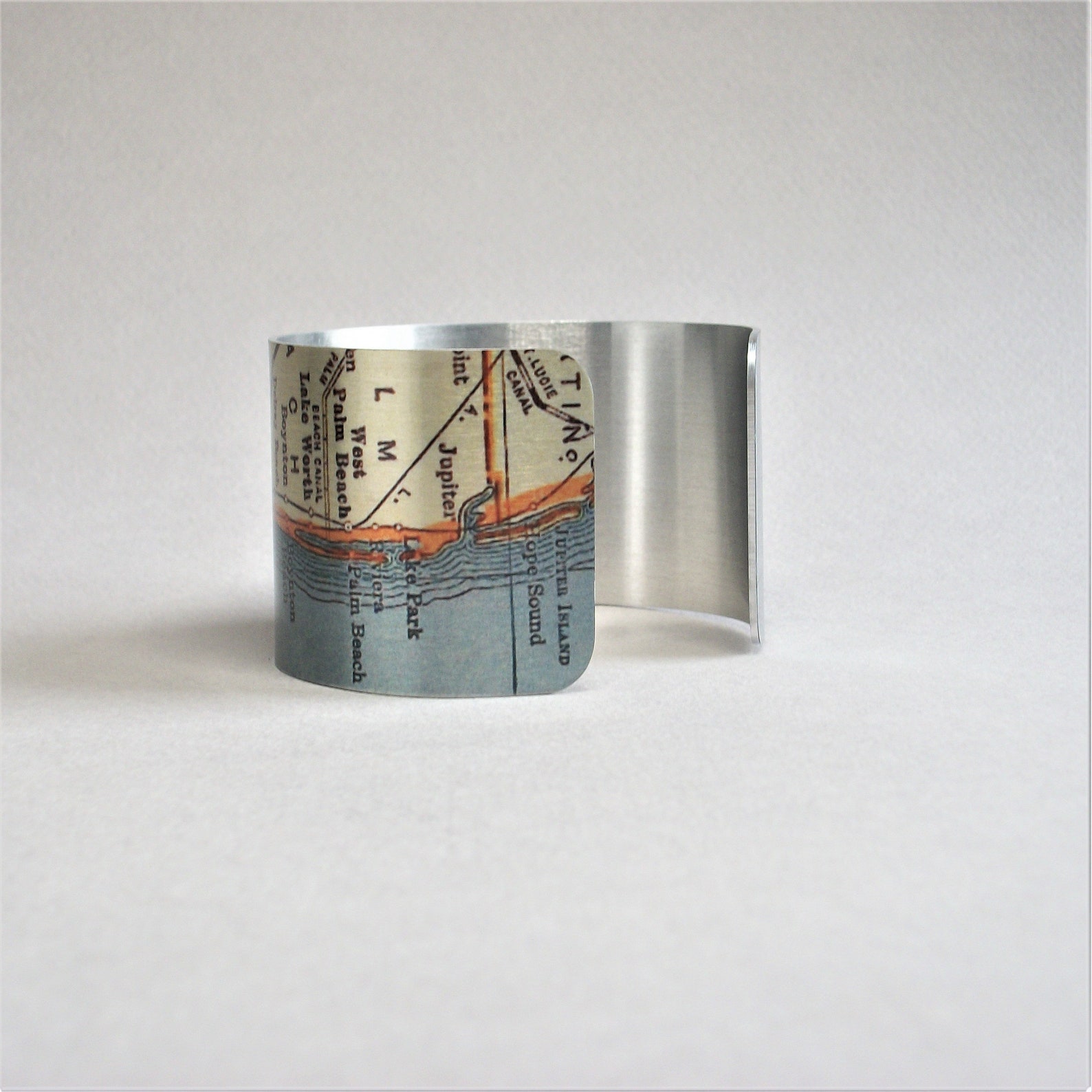 Florida Coast Map Cuff Bracelet: Jupiter to Miami, Vintage Style - Etsy