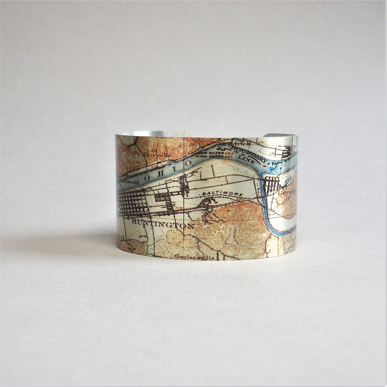 Huntington West Virginia Cuff Bracelet Unique Hometown Gift | Etsy