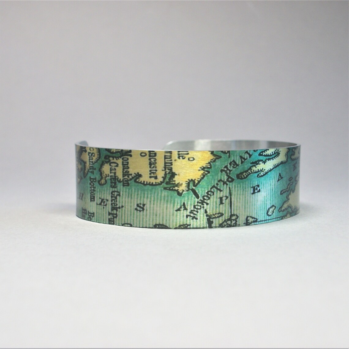 Chesapeake Bay Map Cuff Bracelet: Vintage Virginia Maryland Gift - Etsy