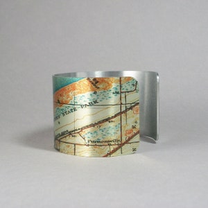 Indiana Dunes State Park Map Cuff Bracelet Unique Hiking Gift for Men ...