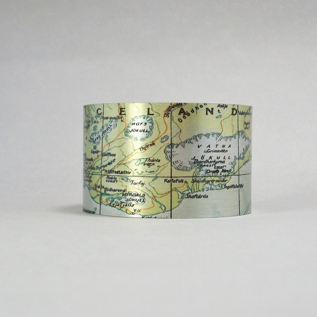 Iceland Map Cuff Bracelet: Reykjavik Travel Gift - Etsy