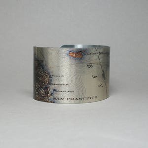 San Francisco Bay Oakland Alameda Cuff Bracelet Map California Unique ...