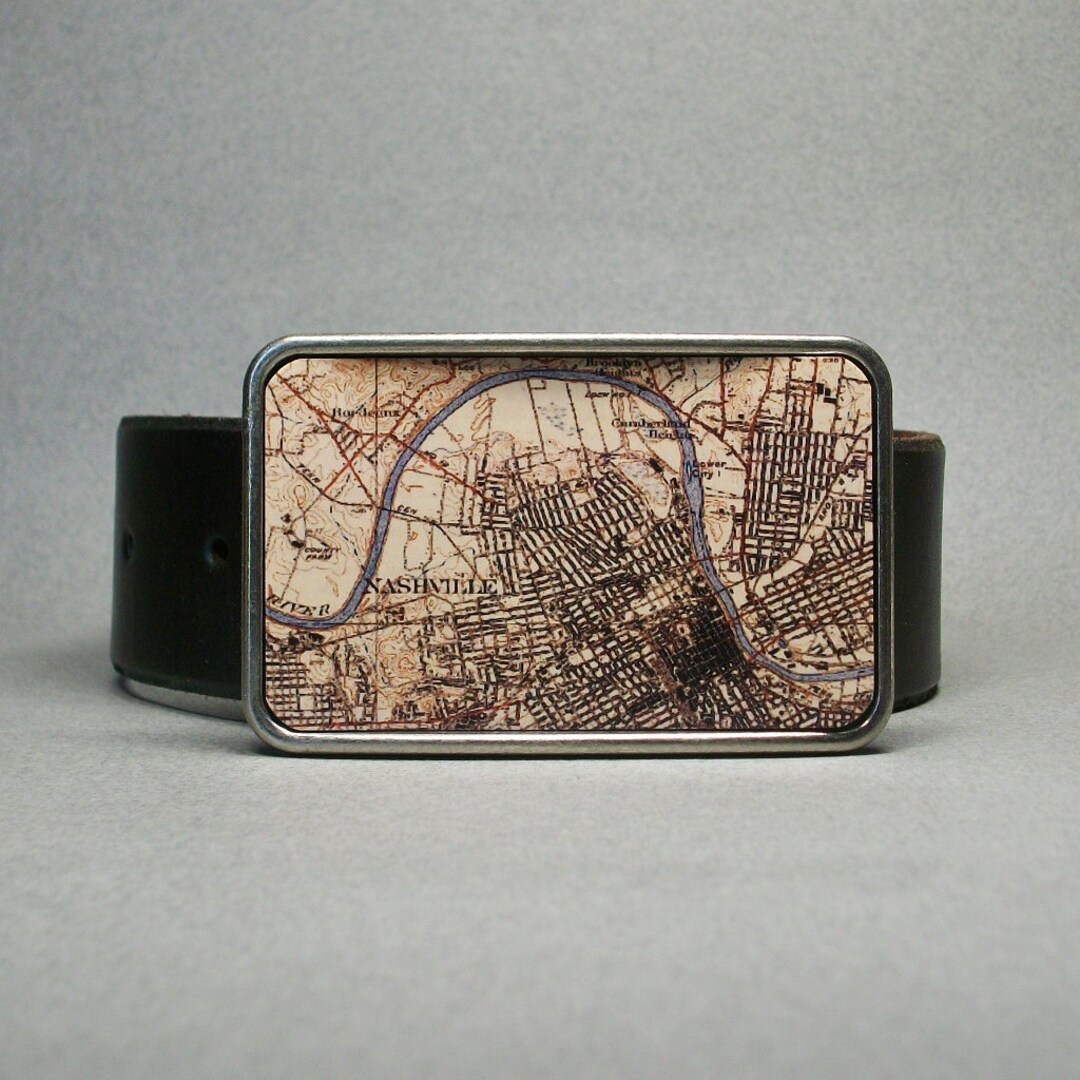 Vintage Nashville Map Belt Buckle: Tennessee Gift - Etsy