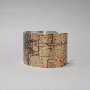 Bloomington Indiana Map Cuff Bracelet Unique Hometown City Gift for Men ...