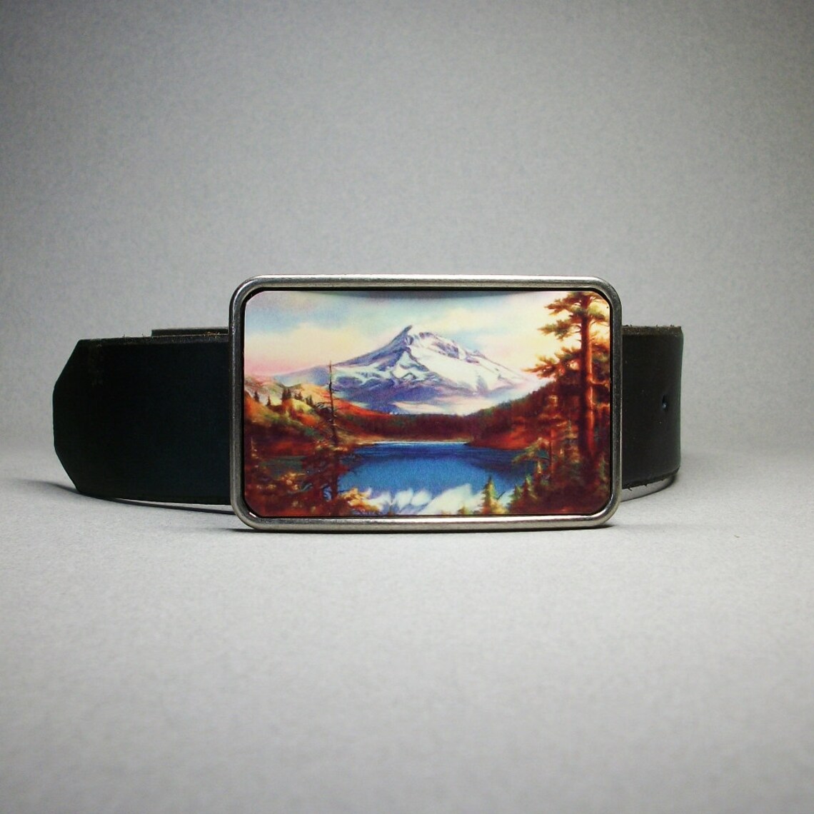 Belt Buckle American Wilderness Mountain Trees Lake | Etsy