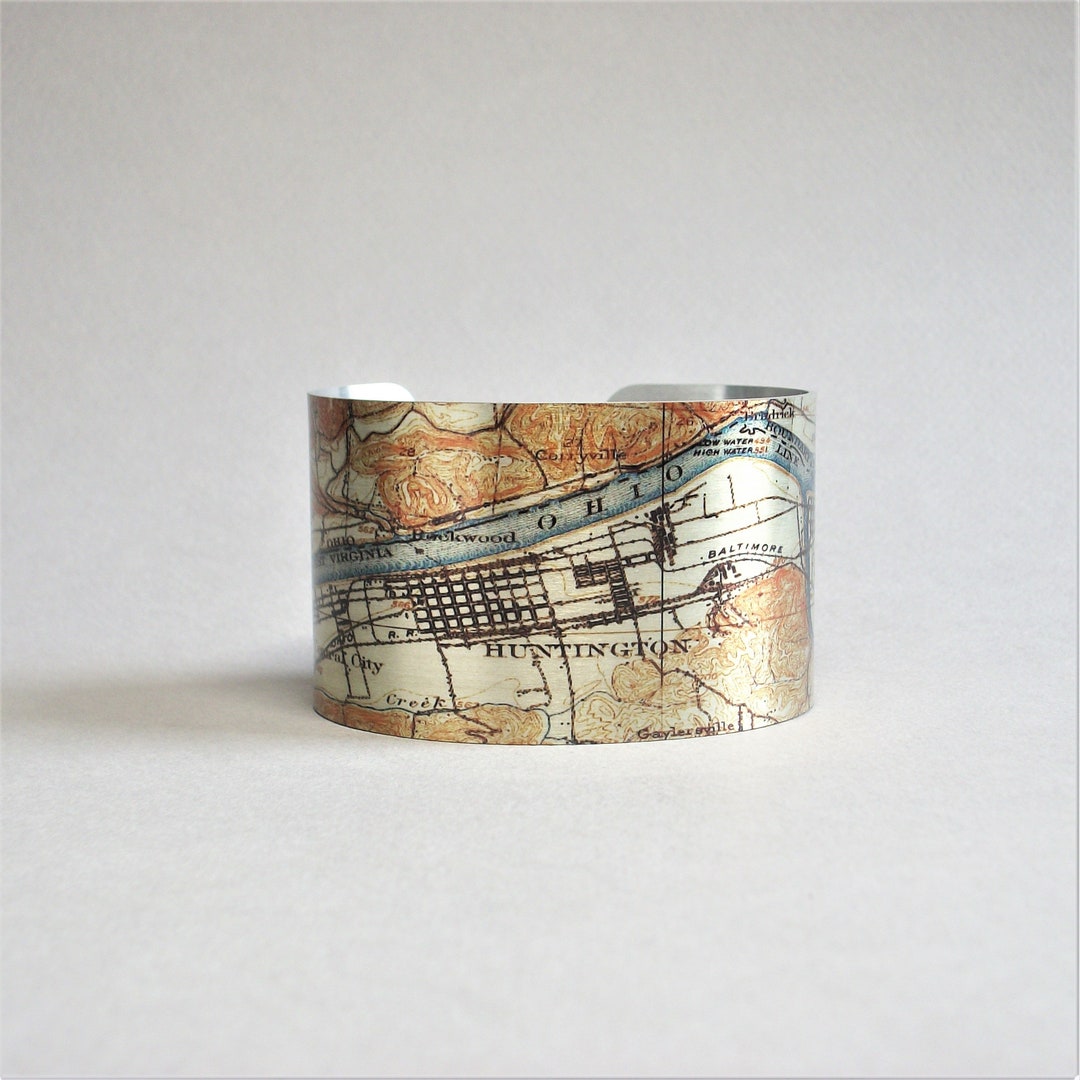 Huntington West Virginia Cuff Bracelet Unique Hometown Gift for Men or ...
