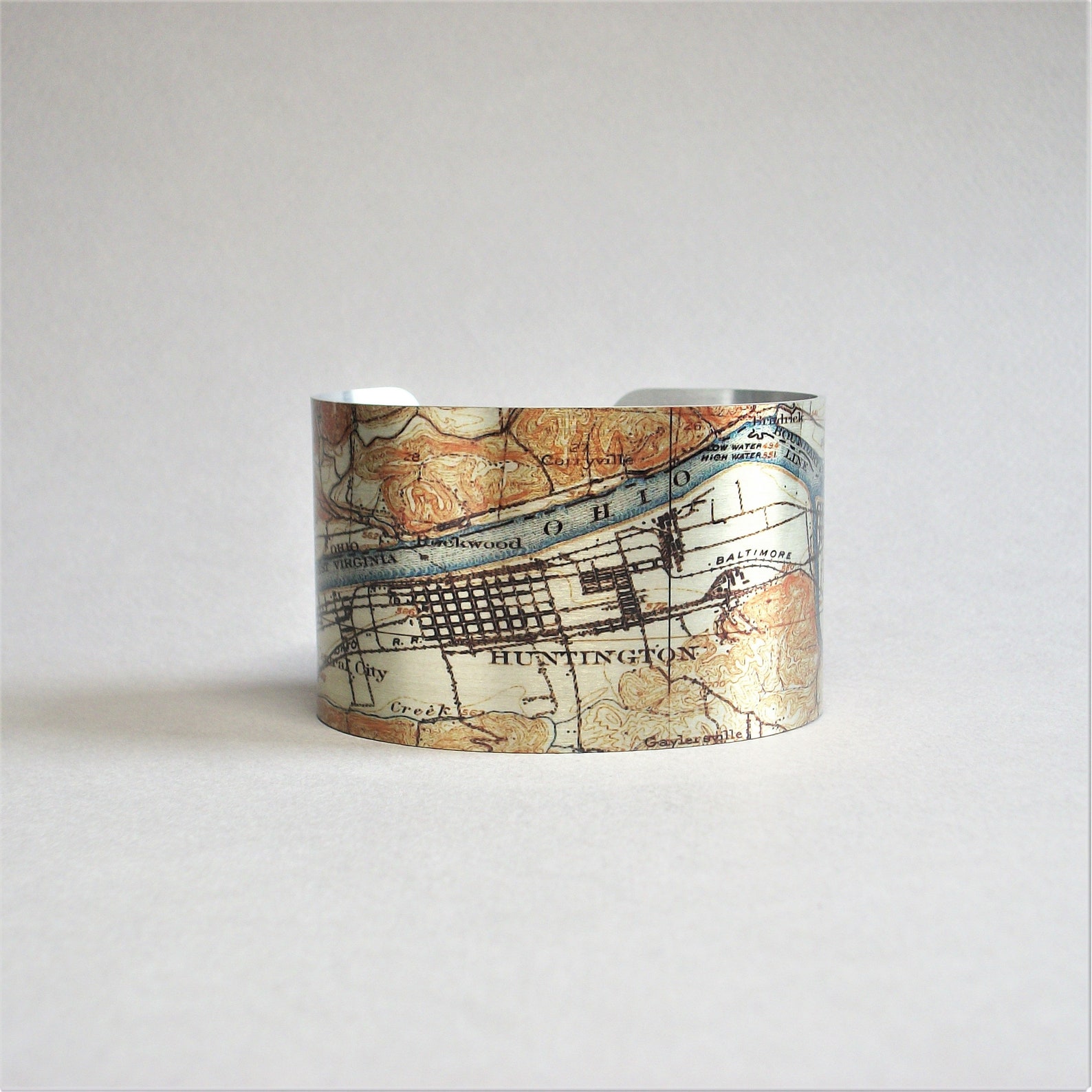 Huntington West Virginia Cuff Bracelet Unique Hometown Gift | Etsy