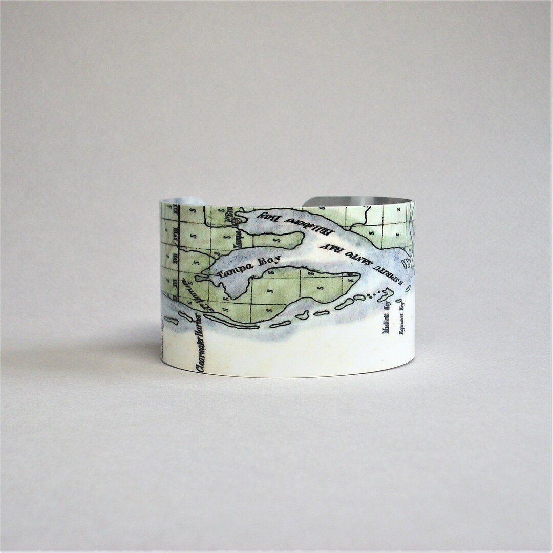 Tampa Bay Florida Map Cuff Bracelet Unique Gift for Men or Women - Etsy