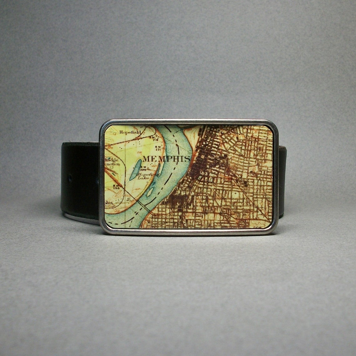 Belt Buckle Memphis Tennessee Vintage Map on Metal Groomsmen Gift - Etsy
