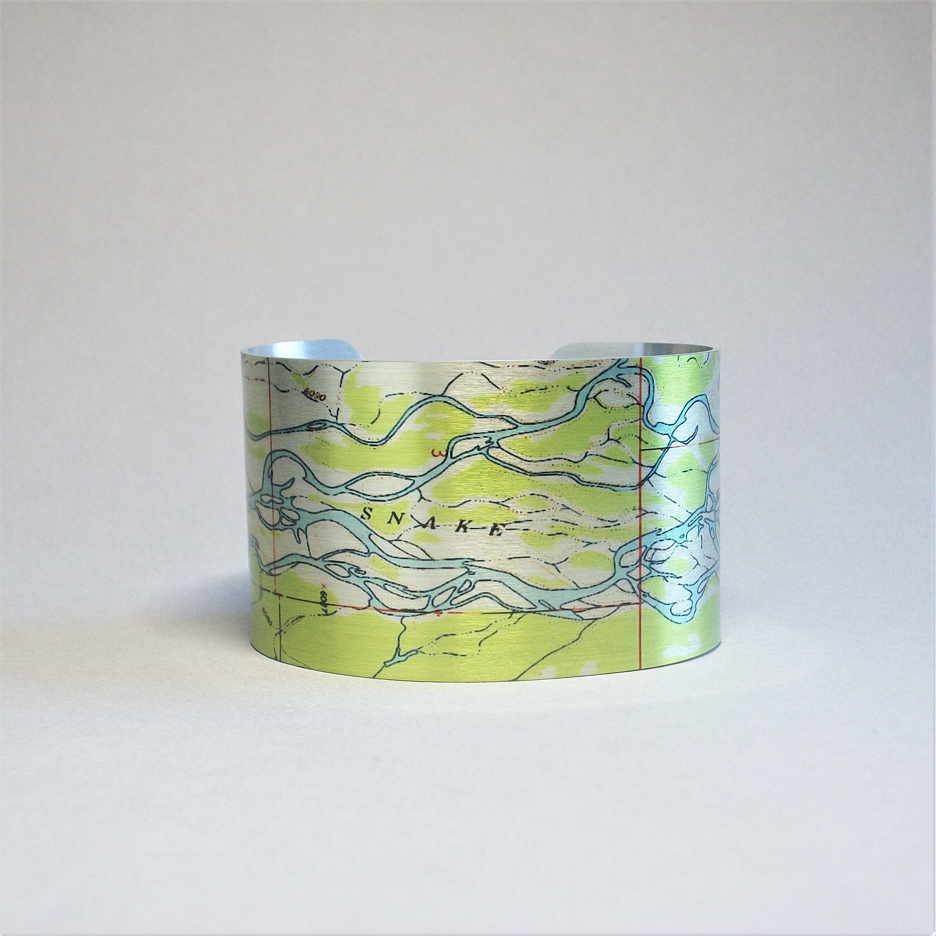 Snake River Jackson Hole Wyoming Map Cuff Bracelet Unique Gift | Etsy