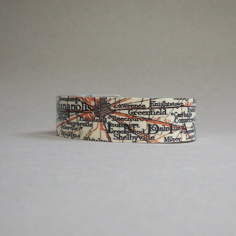 Indiana Map Cuff Bracelet Unique Gift for Men or Women - Etsy
