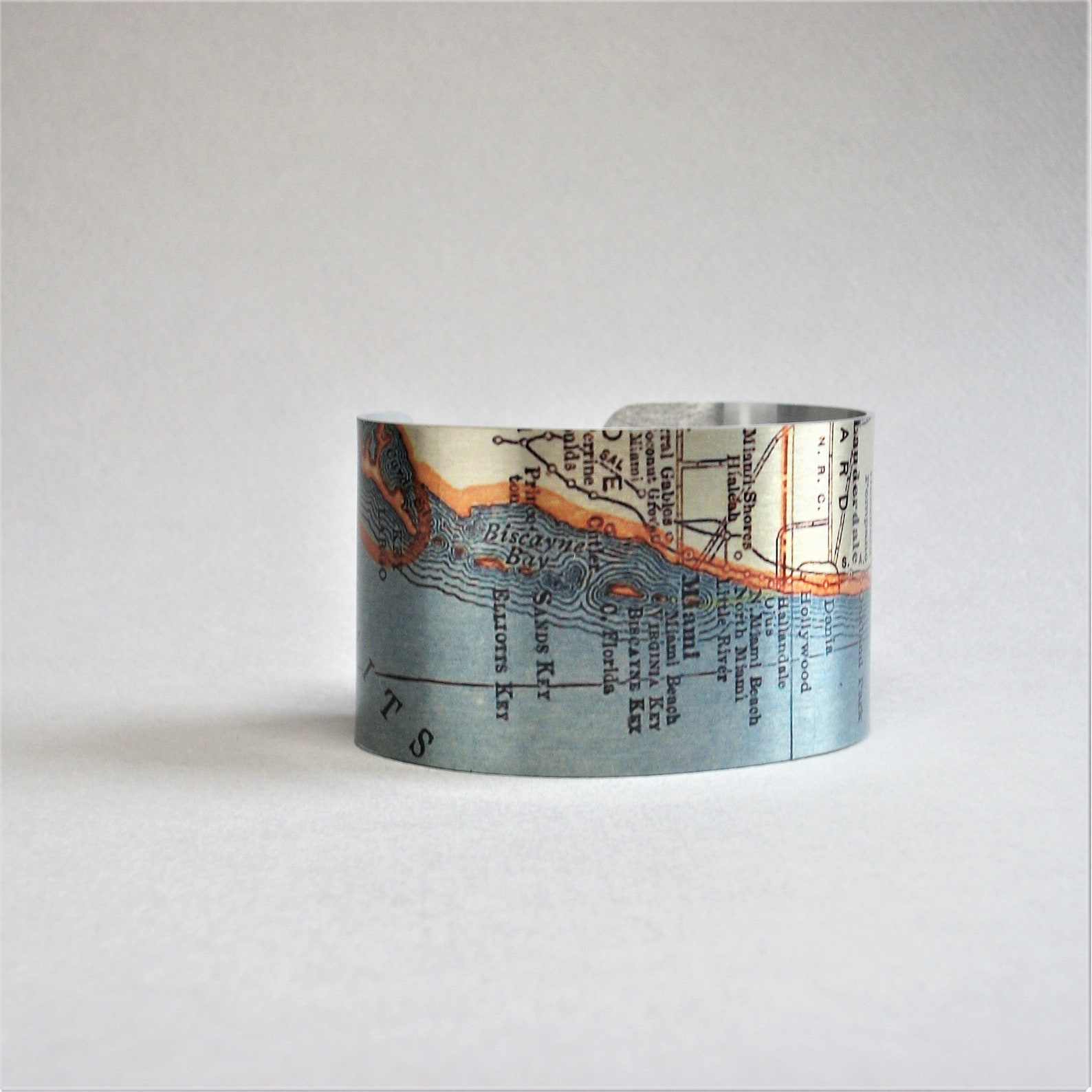 Florida Coast Map Cuff Bracelet: Jupiter to Miami, Vintage Style - Etsy