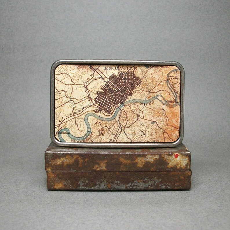 Belt Buckle Knoxville Tennessee Vintage Map Cool Gift for Men | Etsy