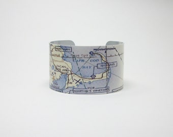 Falmouth Cape Cod Massachusetts Map Cuff Bracelet Unique - Etsy