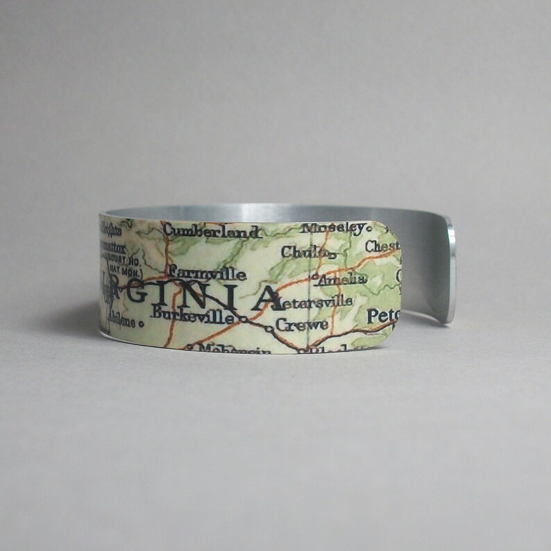 Virginia Cuff Bracelet Map Unique Gift for Men or Women | Etsy