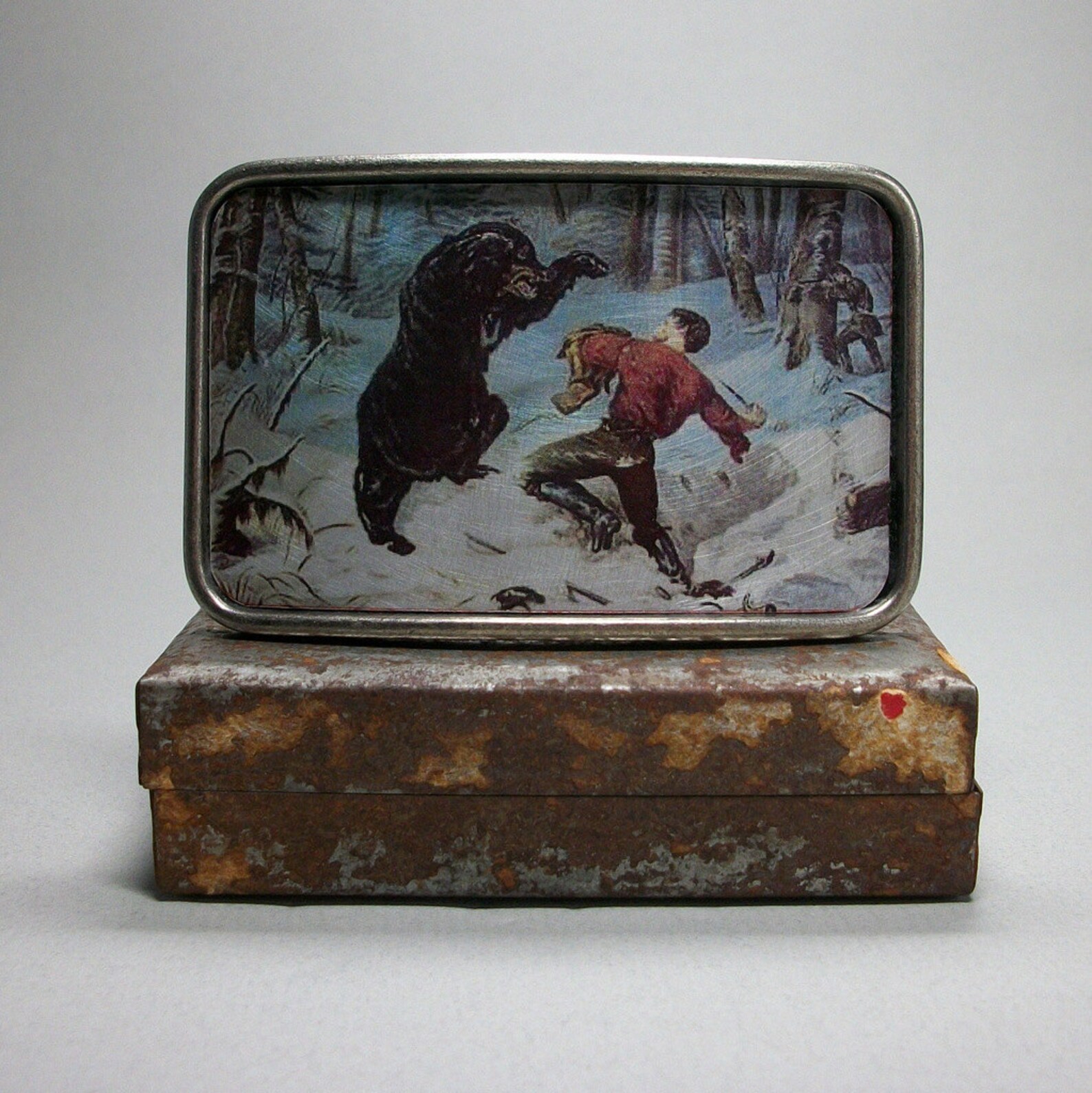Belt Buckle Bear Attack Man Punching Bear Gift for Men - Etsy