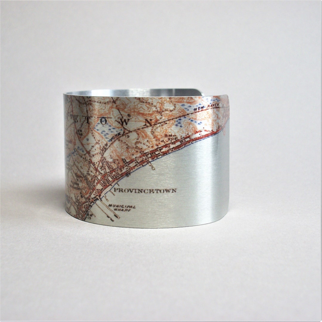 Provincetown Massachusetts Map Cuff Bracelet Cape Cod Unique Gift for ...