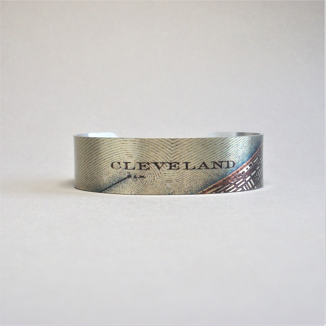 Vintage Cleveland Ohio Map Bracelet: Vintage Style Cuff - Etsy