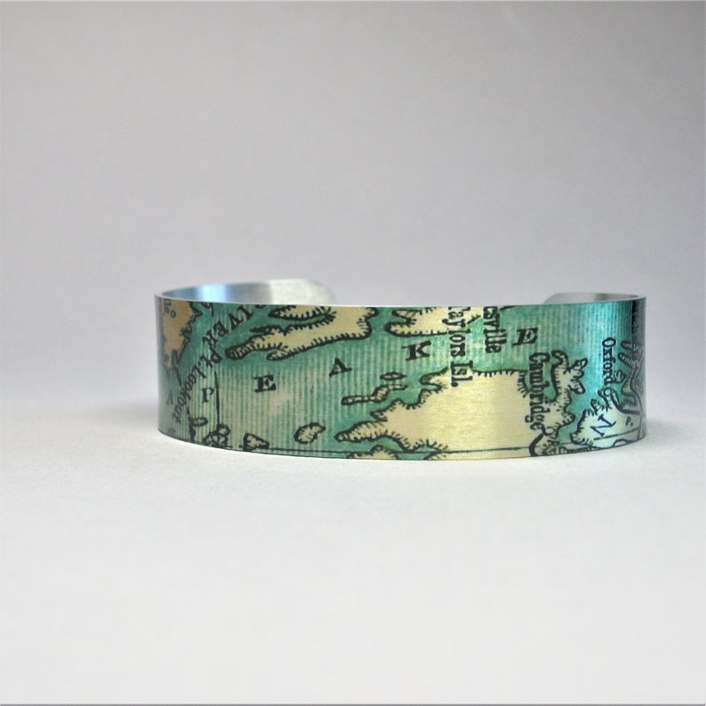Chesapeake Bay Map Cuff Bracelet: Vintage Virginia Maryland Gift - Etsy