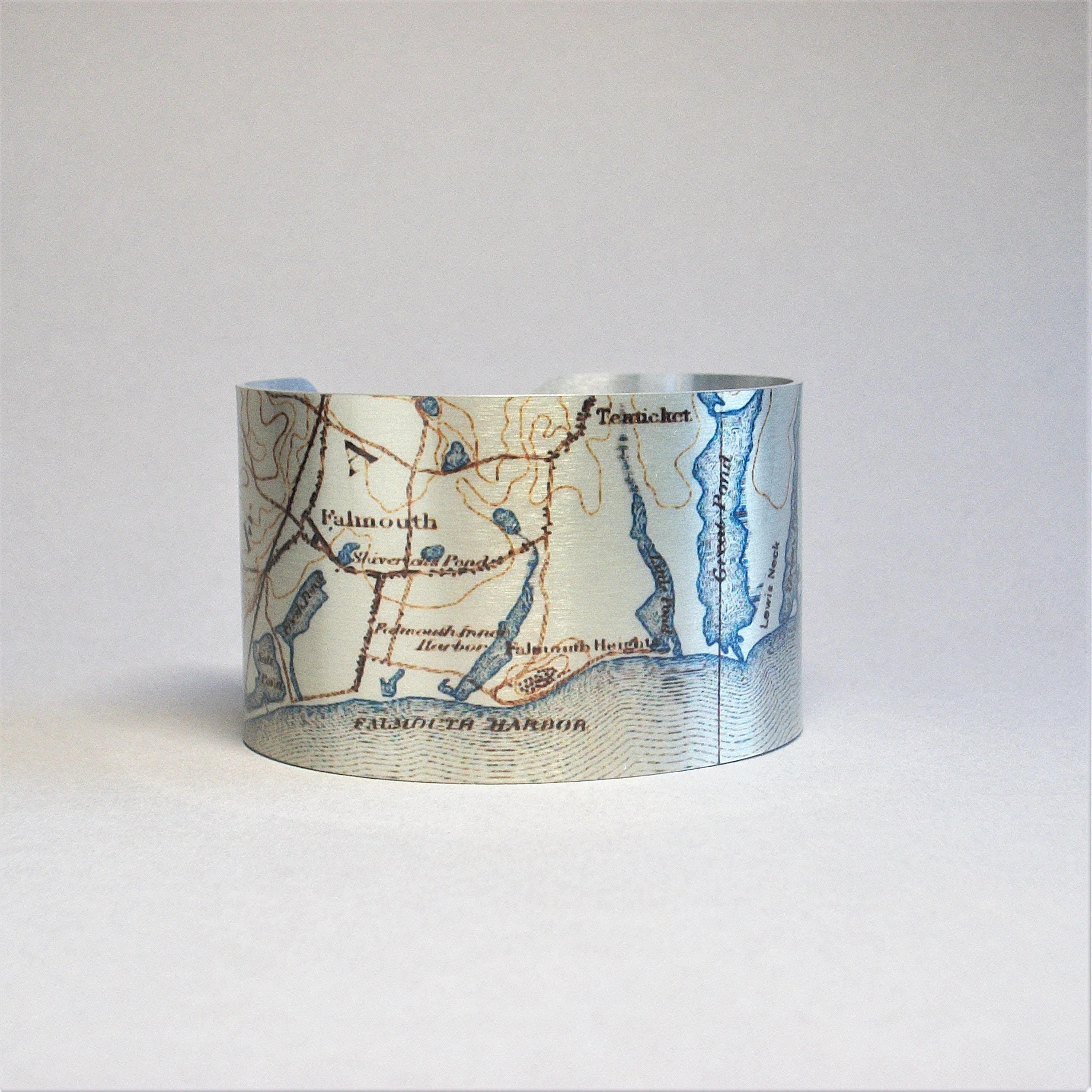 Falmouth Cape Cod Massachusetts Map Cuff Bracelet Unique - Etsy