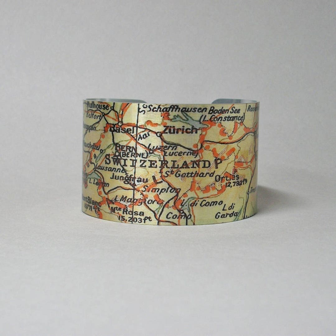 Switzerland Map Bracelet Unique Travel Gift for Men or Women - Etsy