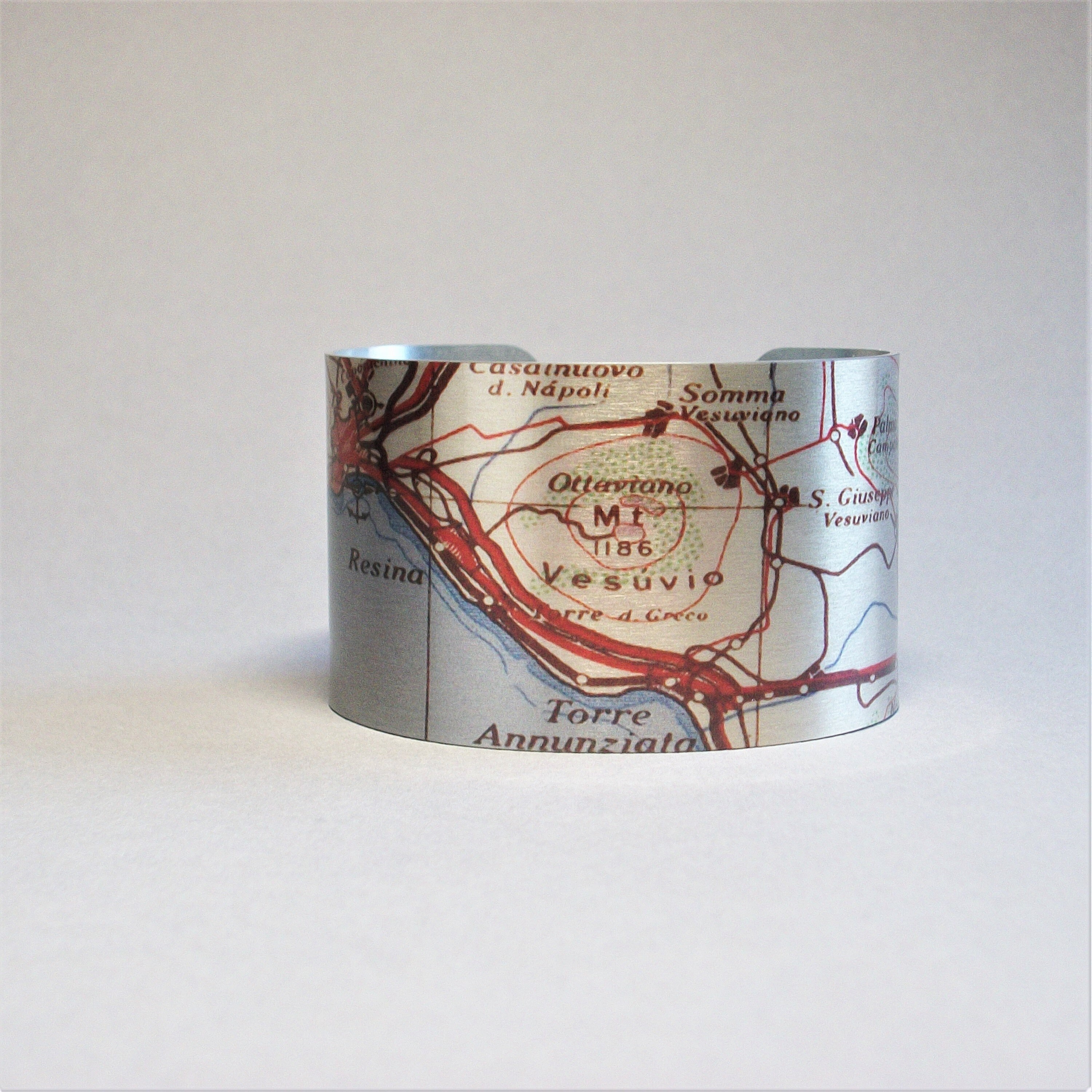 Italy Cuff Bracelet Naples Napoli Mt Vesuvius Mount Vesuvio | Etsy