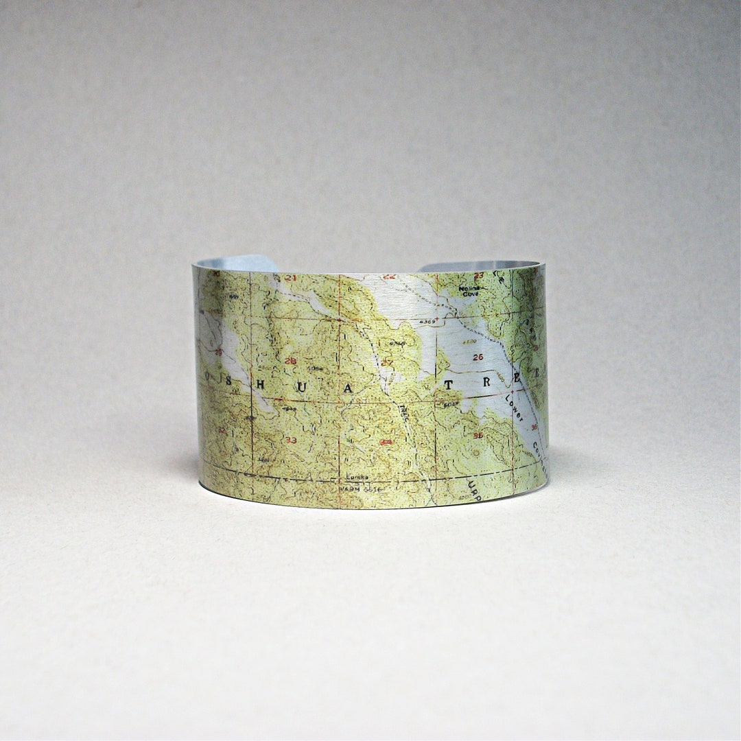 Joshua Tree National Park Cuff Bracelet Map California Hikers Gift for ...