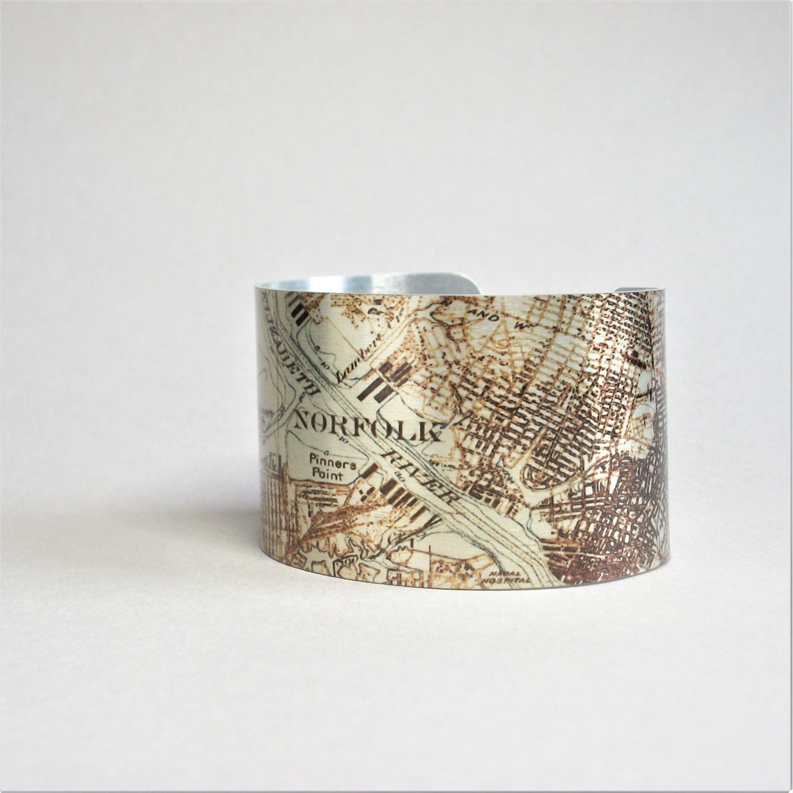 Norfolk Virginia Map Cuff Bracelet Unique Gift for Men or - Etsy