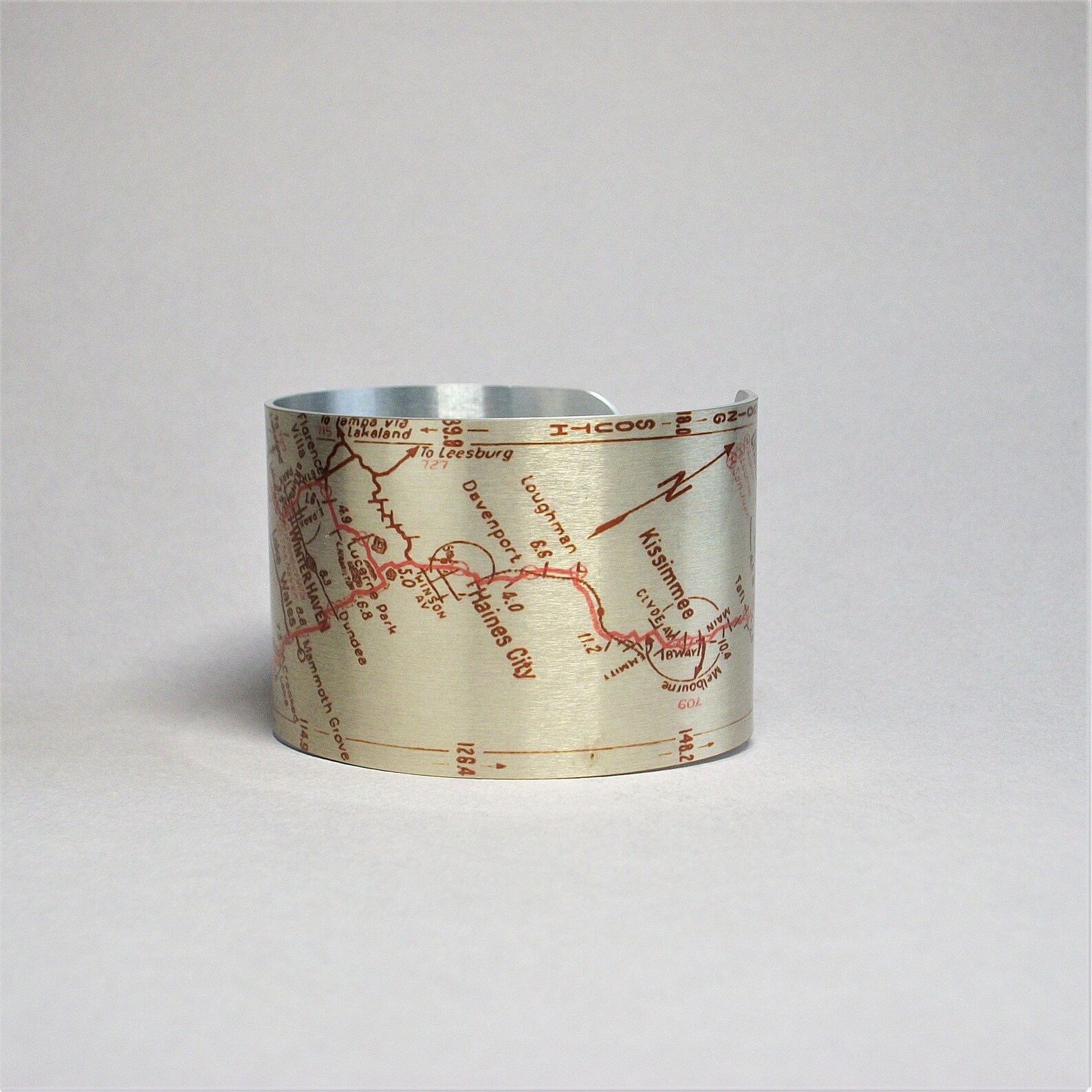 Orlando to Fort Myers Florida Map Cuff Bracelet Unique - Etsy