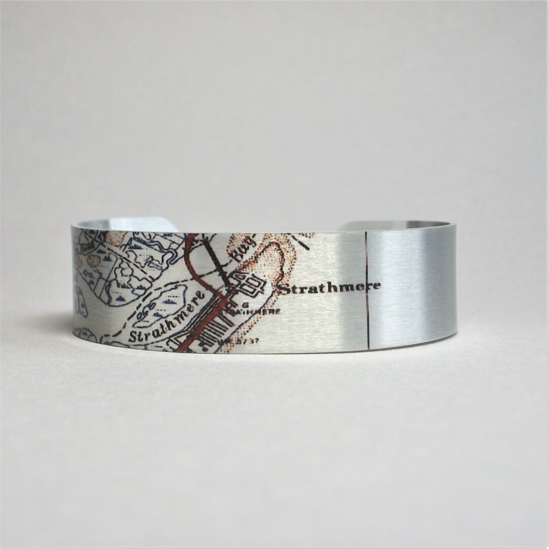 Strathmere New Jersey Map Cuff Bracelet Unique Gift for Men or Women - Etsy